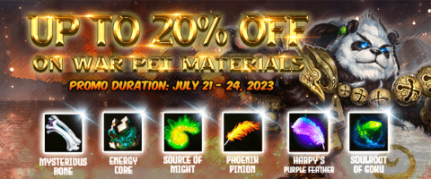 War Pet Materials Up to 20% Off – July 2023 | Perfect World